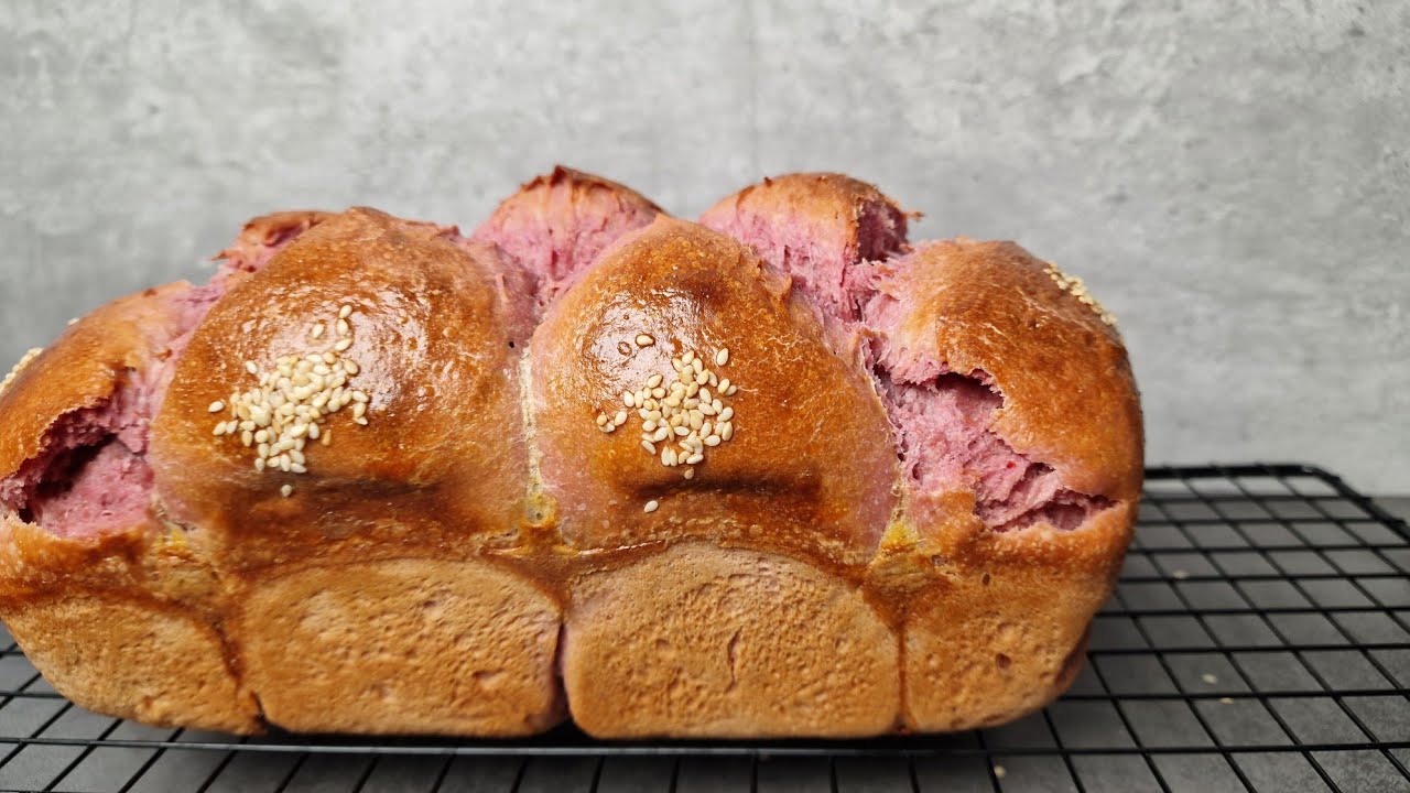 How to make sweet purple potatoes bread recipe - YouTube