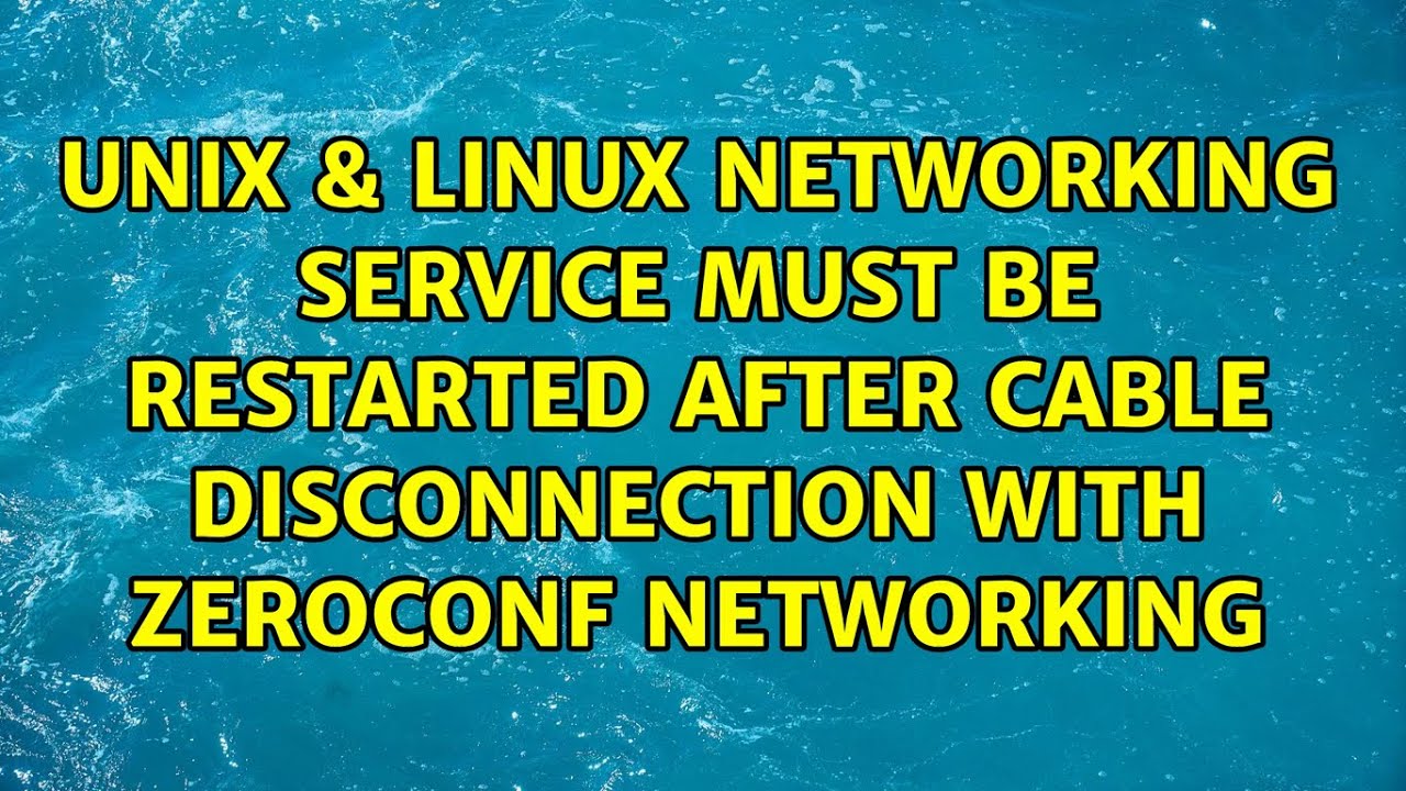 Networking service must be restarted after cable disconnection with ...
