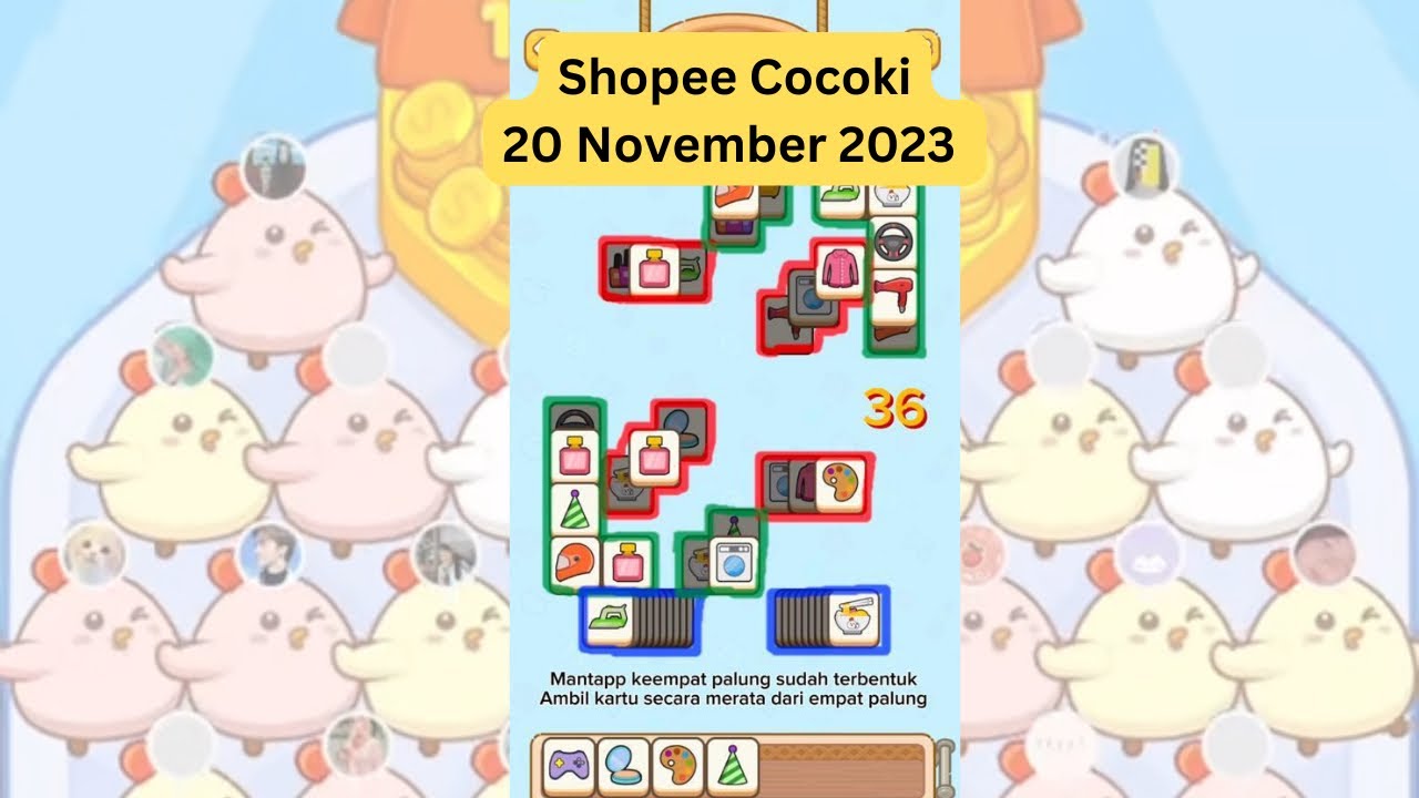 SHUFFLE GA GUNA! TIPS MENANG SHOPEE COCOKI LEVEL 2 HARI INI 20 NOVEMBER ...