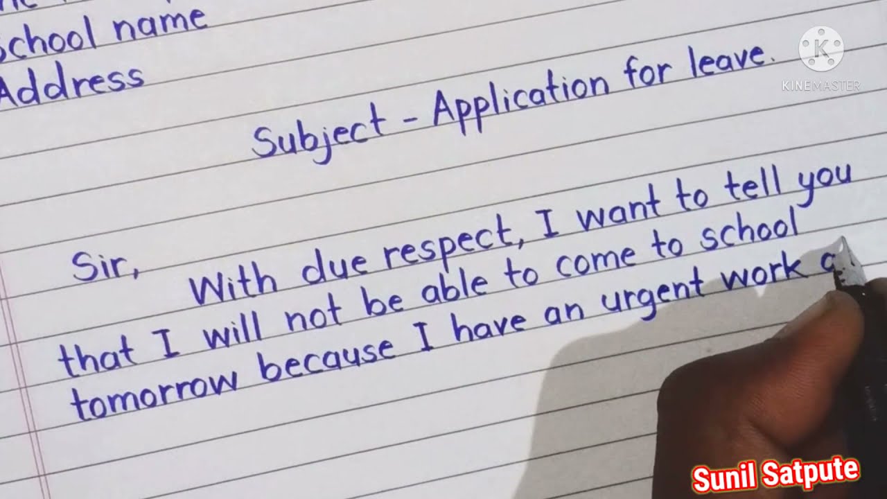 Leave Application For School Leave Application For Urgent Work