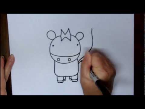 How to Draw a Cow Step by Step Cartoon Beginning Drawing Lesson for ...