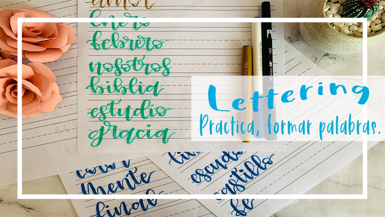 Práctica de Lettering, formando palabras, con plantillas gratis - YouTube