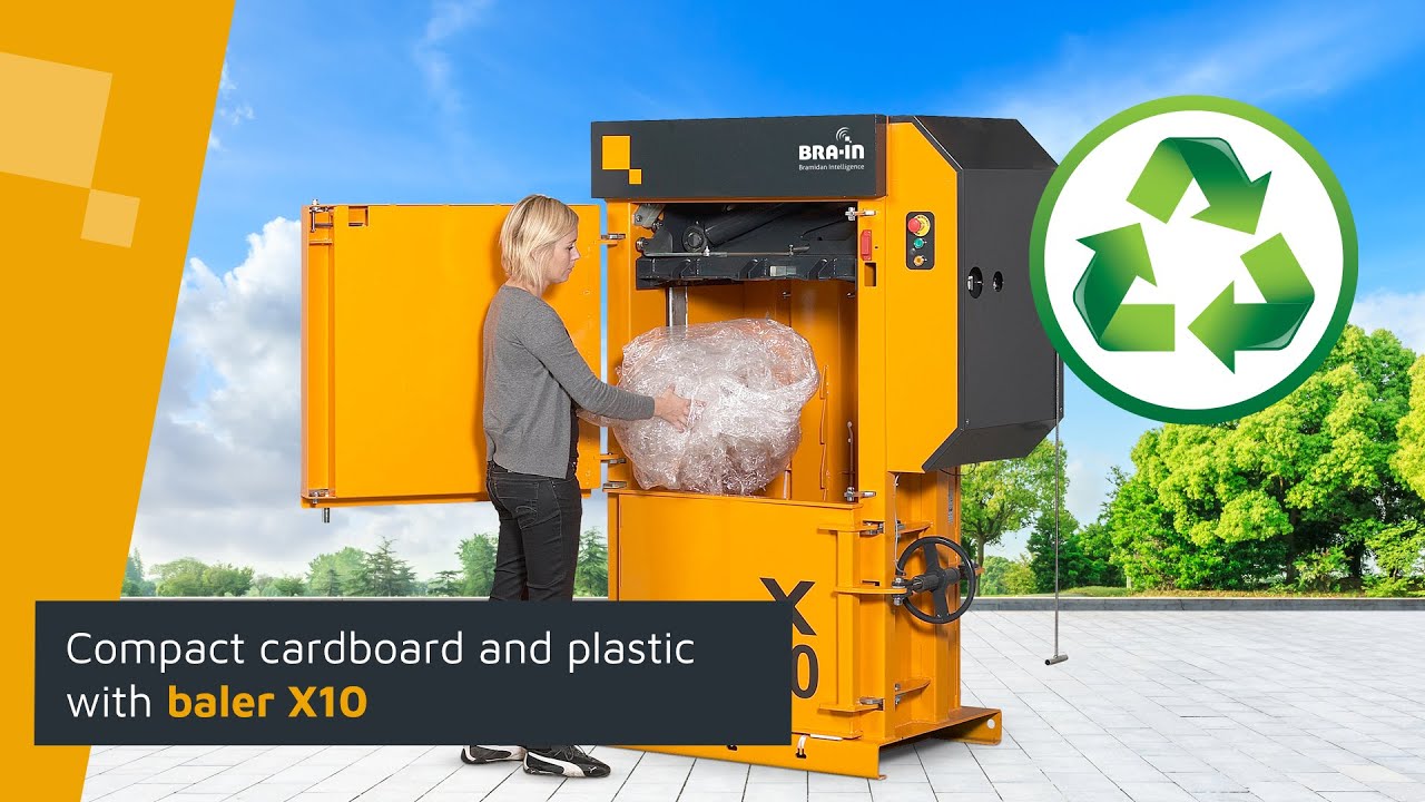 Bramidan baler X10 for efficient waste compaction - YouTube