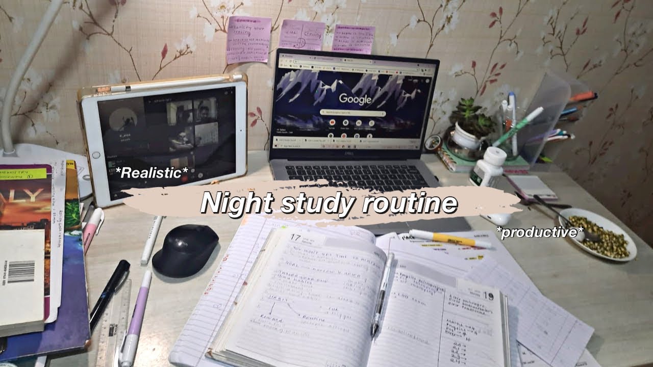 my PRODUCTIVE night study routine 📖☕️ - YouTube