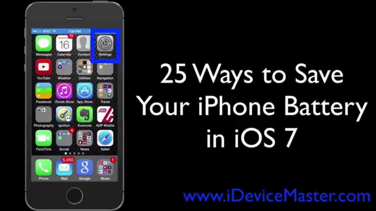 25 Ways to Save Your iPhone Battery in iOS 7 - YouTube