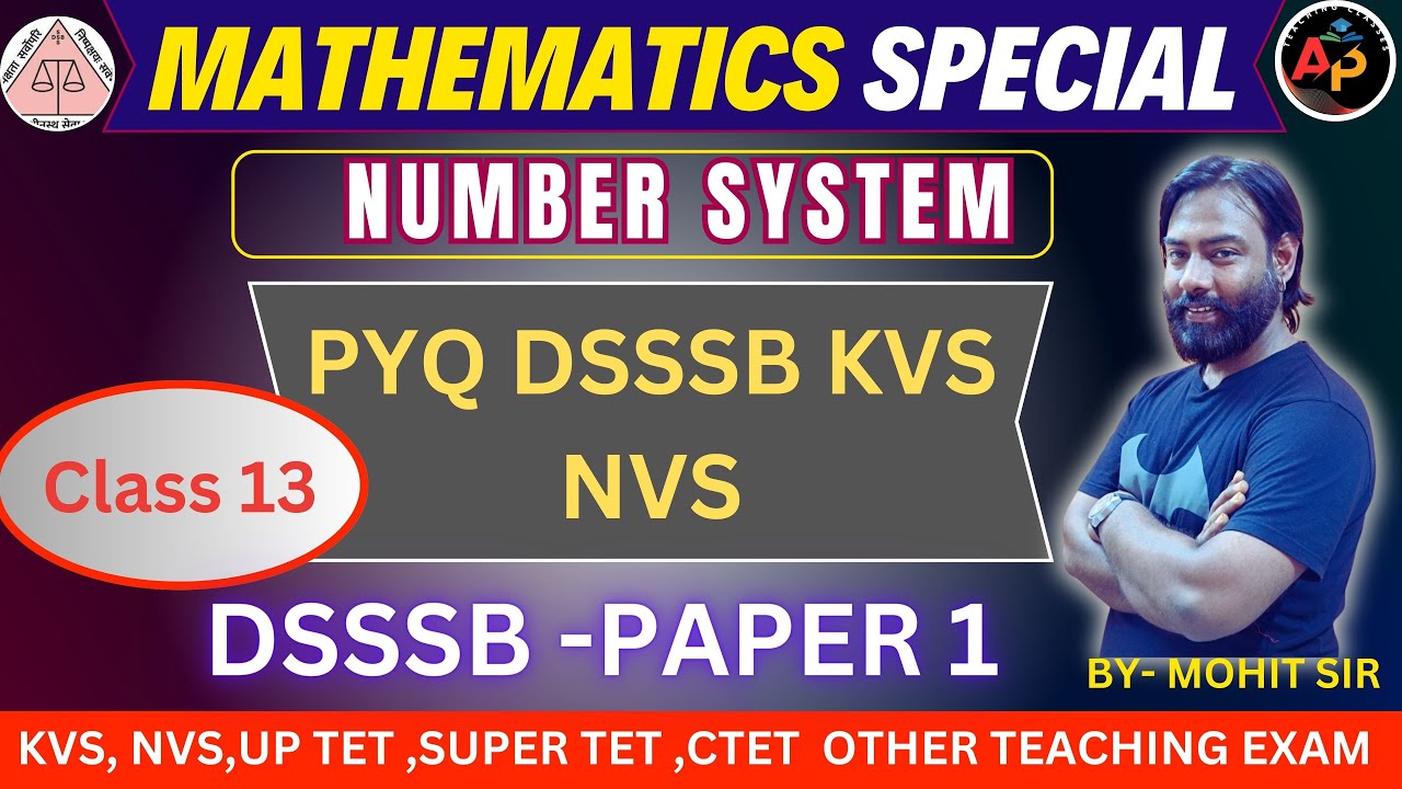 MATHS CLASS 13 DSSSB PAPER 1 ,KVS,NVS,TGT PGT - YouTube