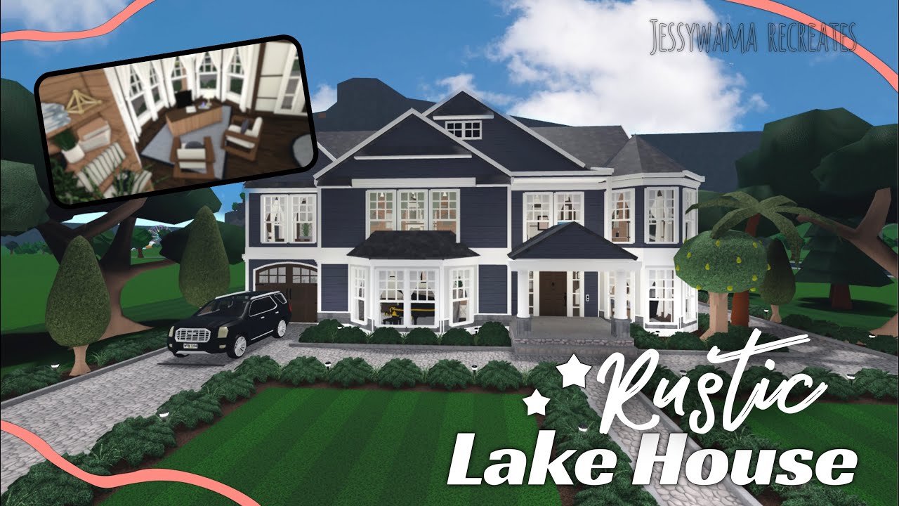 Roblox-Bloxburg // Rustic Lake House (462k) tour + speedbuild - YouTube