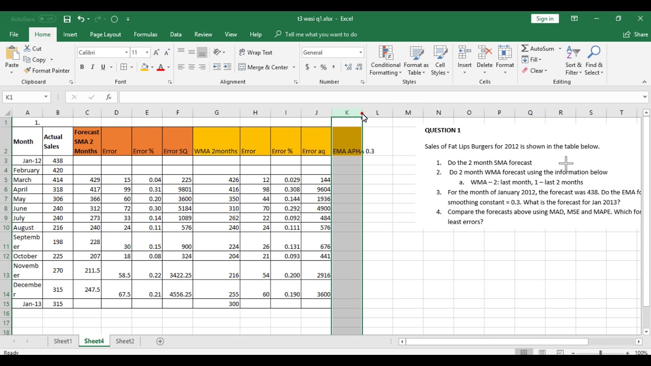 Forecasting Business Modeling with spreadsheet - YouTube