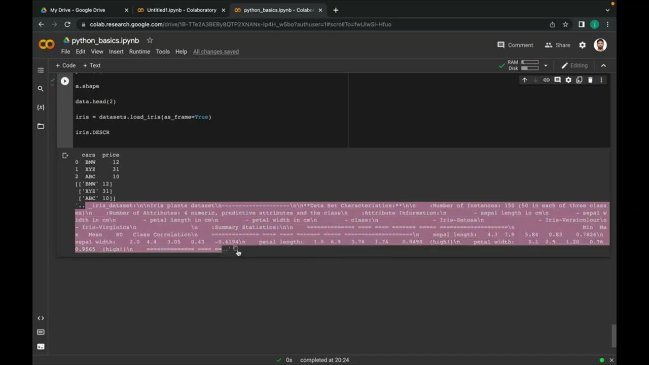 Python 3 | Python for Machine Learning | Pandas | Scikit Learn | Datasets | DataFrames ...