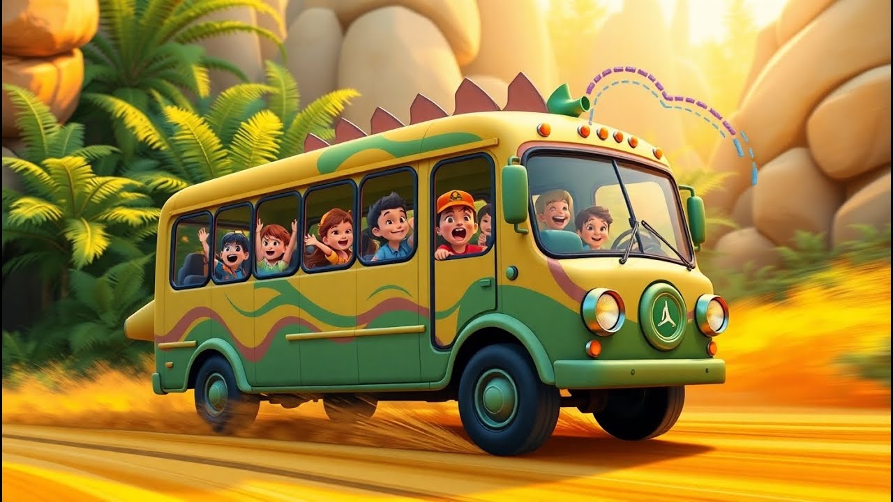 Roar Roar Roar! Dino Bus Adventure | Fun Dino Bus Song | Kids Rhyme for ...
