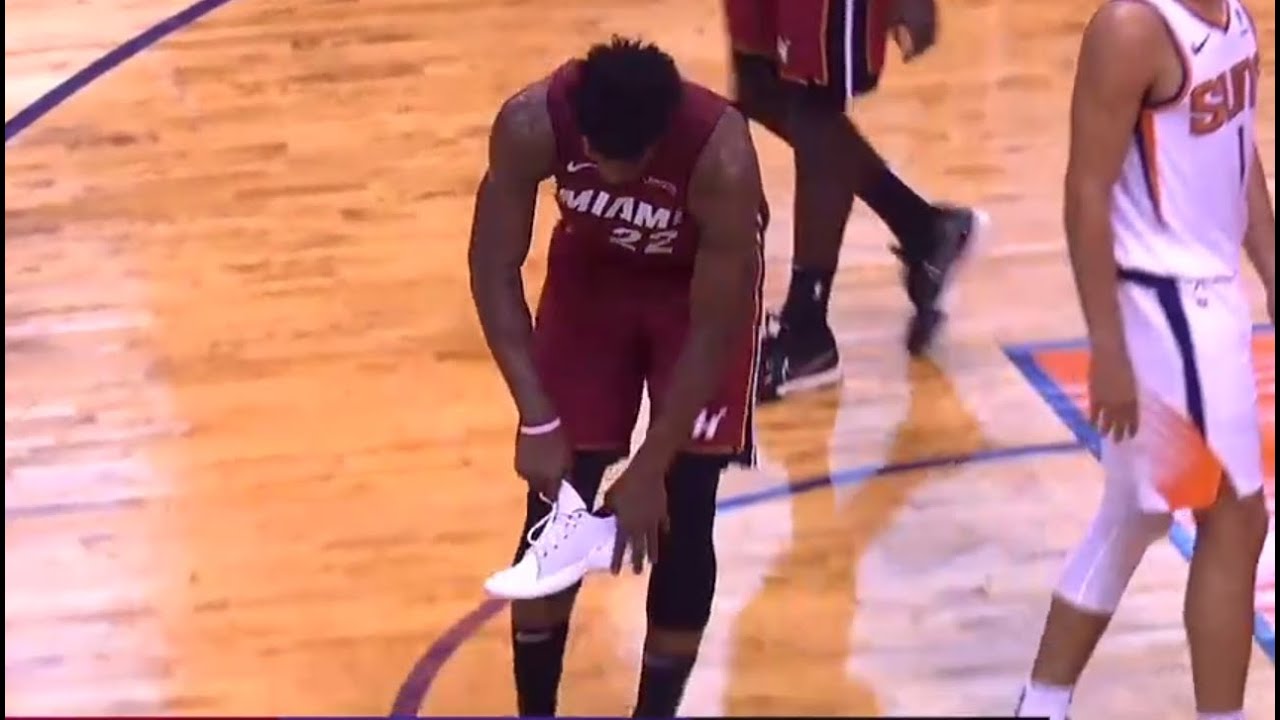 Jimmy Butler's tough finish and 1 while being shoeless!! 30 pts 1st ...