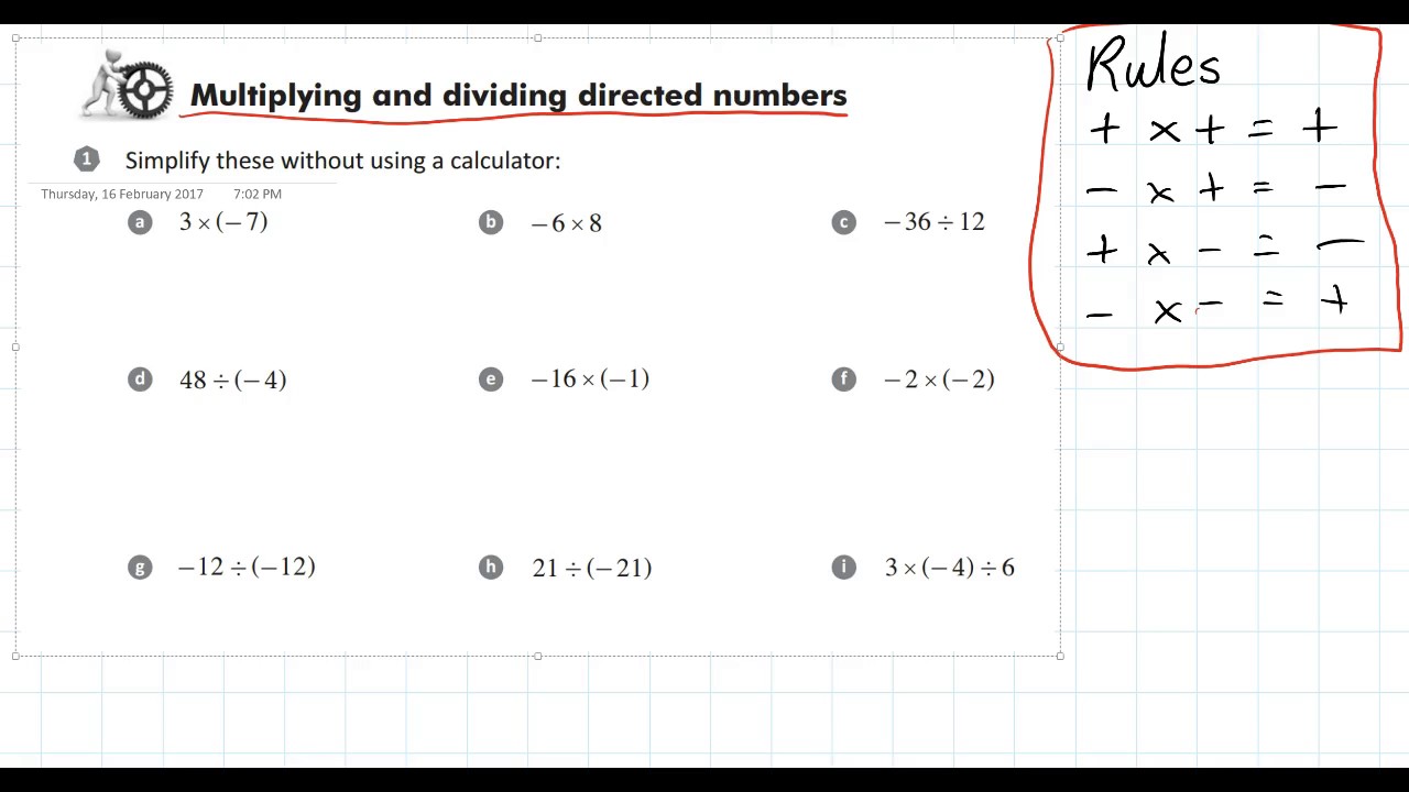 Multiplying with directed numbers - YouTube