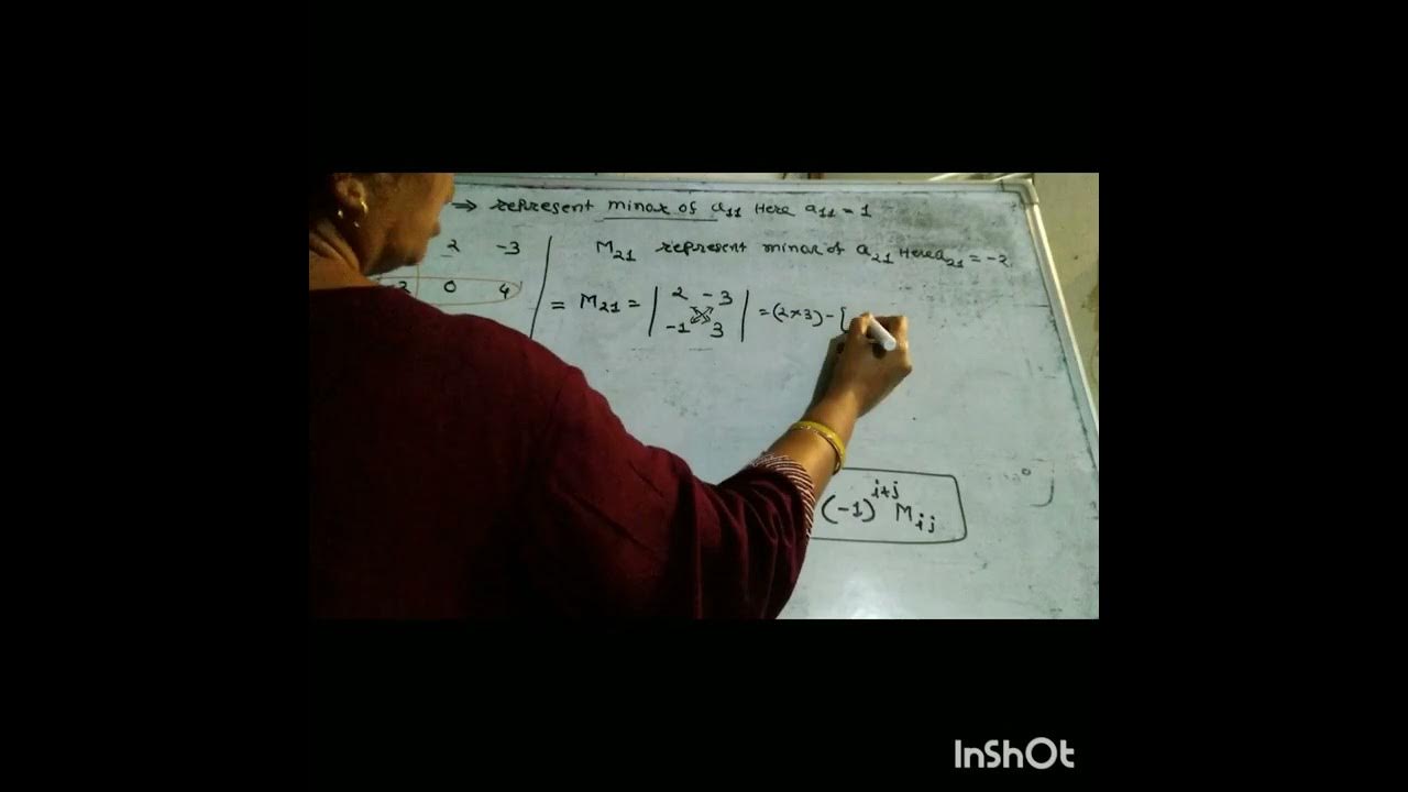 Std11,4 Determinants,Find the minors& Cofactors of the elements of determinat, Solved example ...