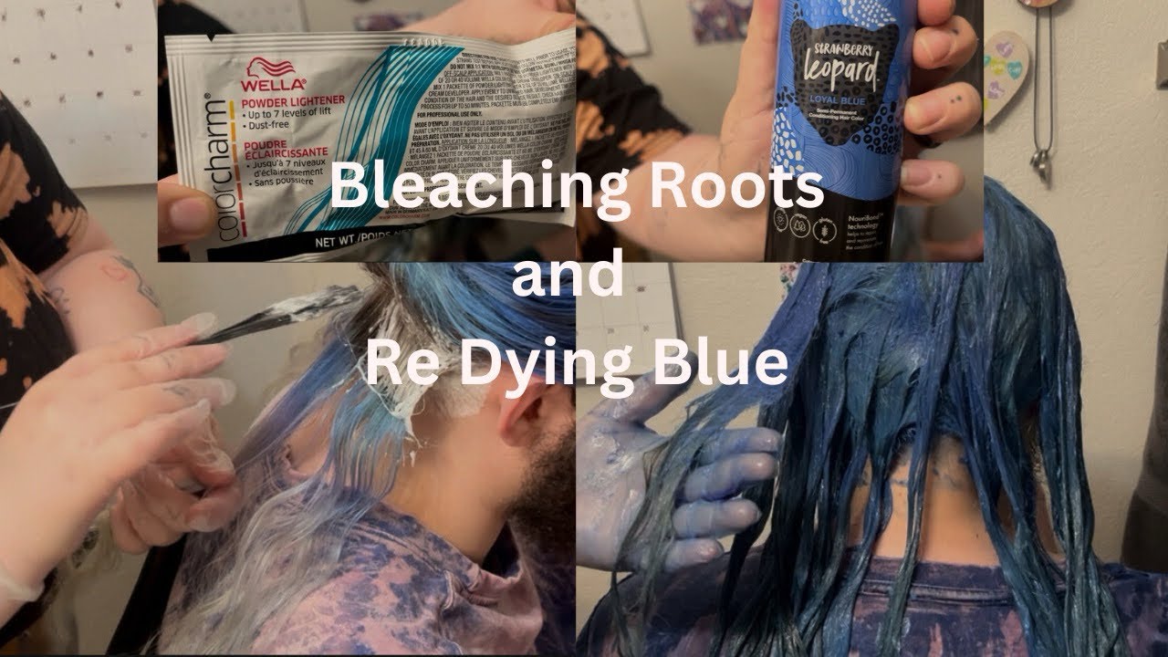 Bleaching and Dying Hair Blue! - YouTube