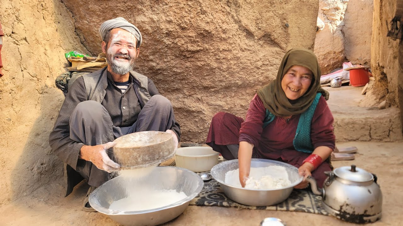Living in a cave: Cooking tandoori Naan Bread and Village food - YouTube