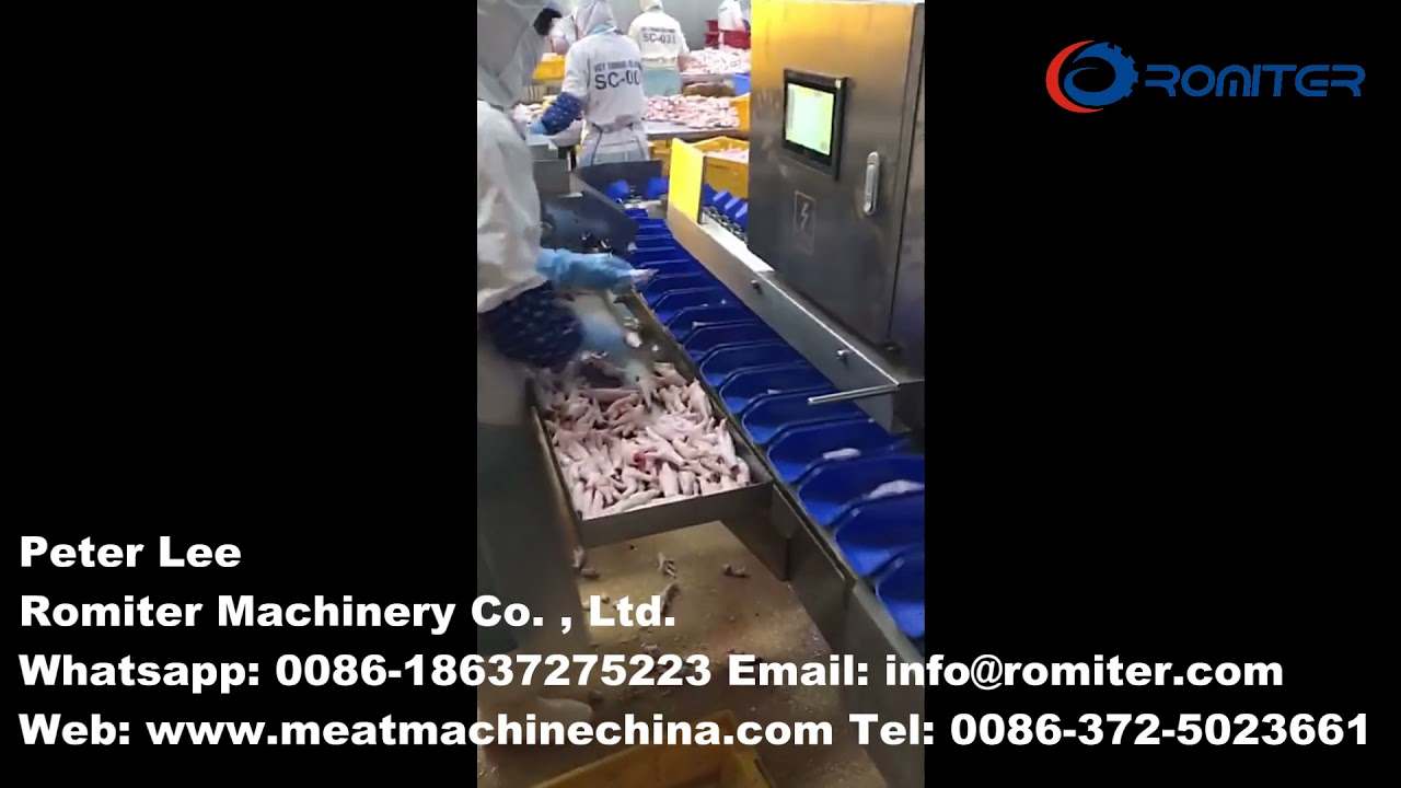 Automatic Chicken Feet Weight Sorting Grading Machine - YouTube