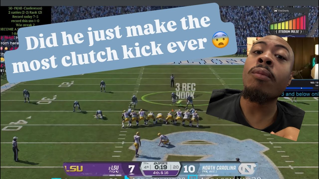Most CLUTCH kick of the year?! Sweaty UNC vs LSU showdown 🥶 - YouTube