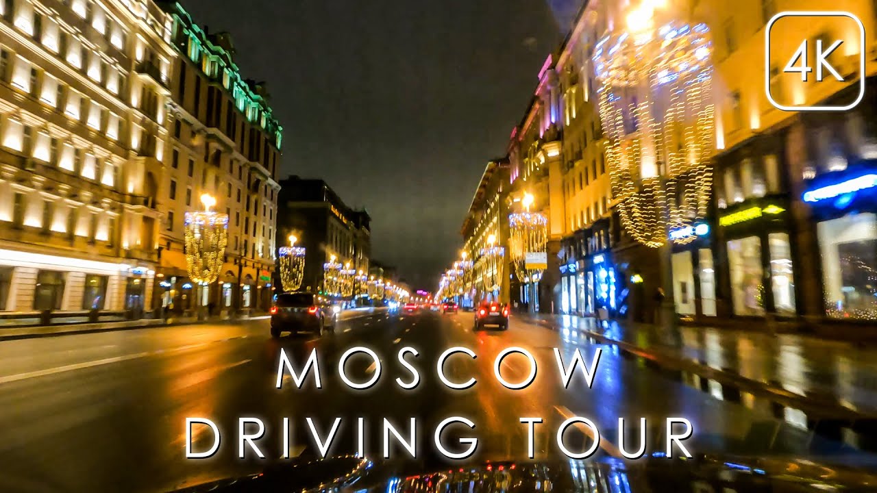 Riding through the center of Moscow on the first night of 2023. 4K ...