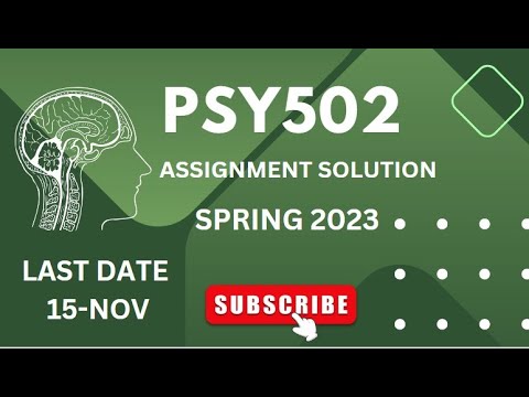 PSY502 Assignment 1 Solution | | FALL 2023 | | VU - YouTube