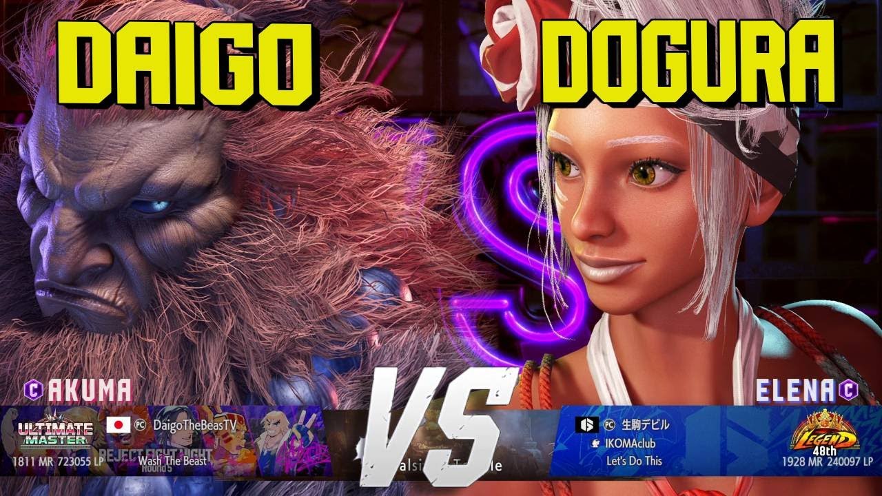 SF6 Daigo Umehara (Akuma) vs Dogura (Elena) Street Fighter 6 High Level ...