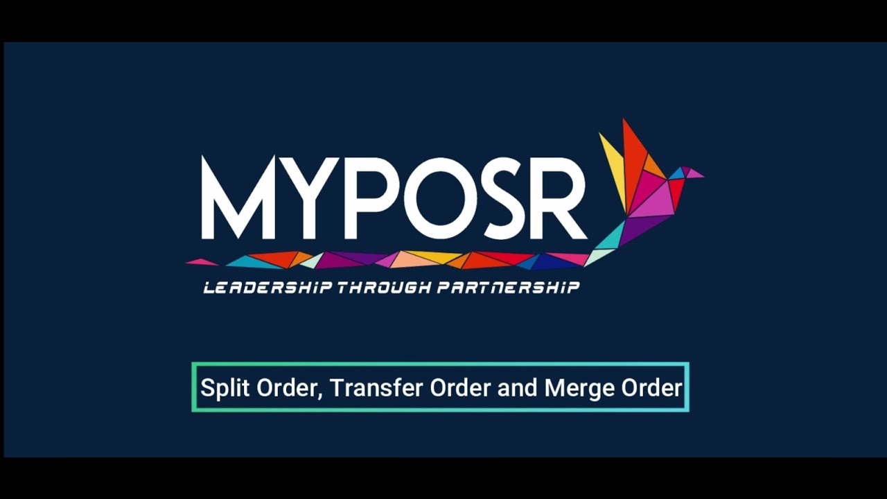 Split Order Transfer Order and Merge Order in POSR Software - YouTube