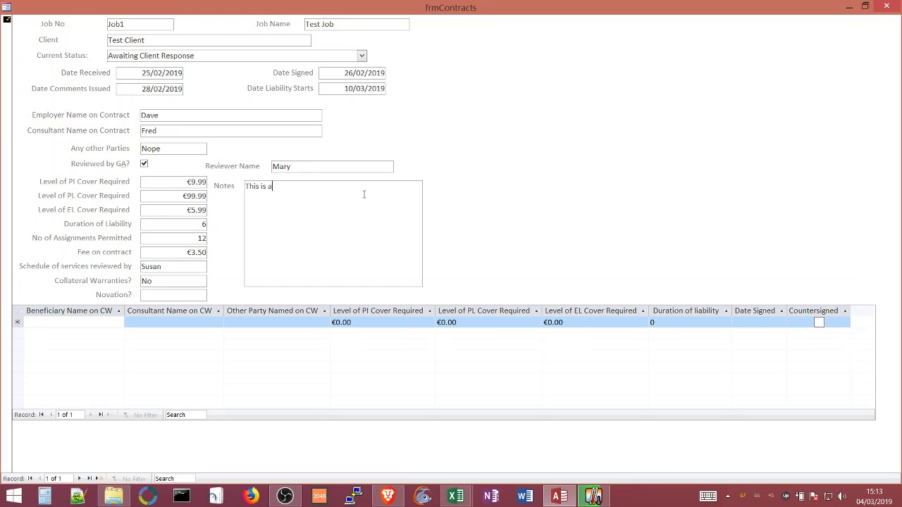 MS Access simple Form Sub-form - YouTube