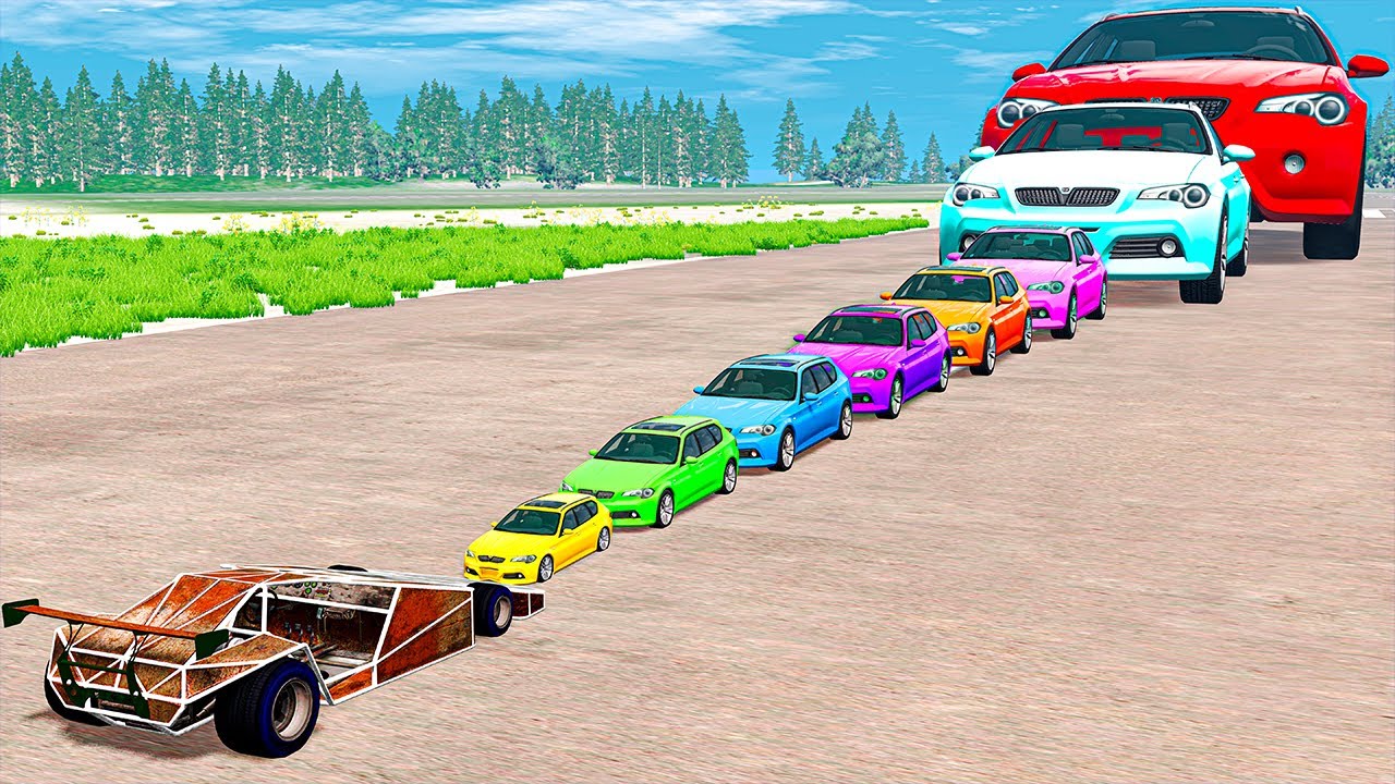 Small & Giant Cars vs Car Ramp – BeamNG.Drive - YouTube