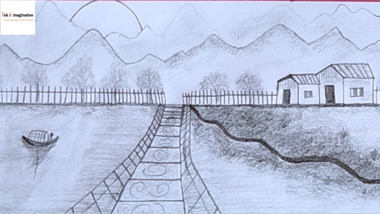 Easy Lake View Scenery Drawing || Easy Pencil Drawing Tutorial #drawing ...