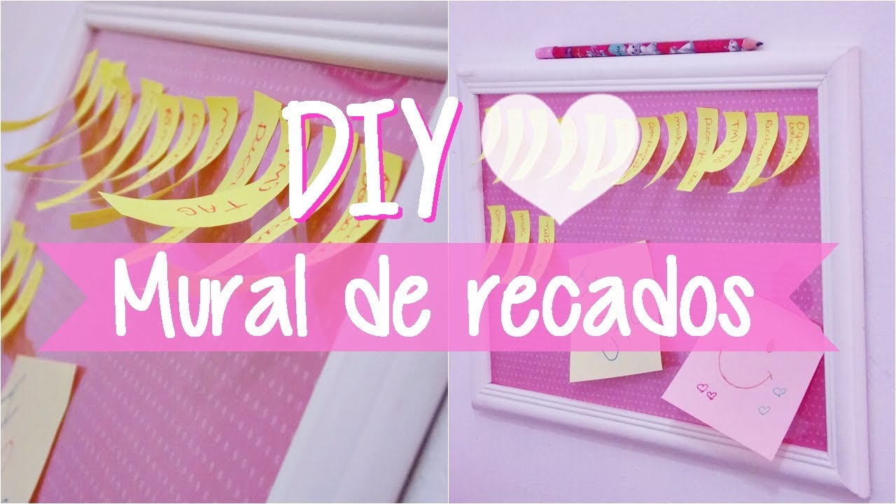 DIY: Mural de recados fofo - Por: Maria Cristina - YouTube