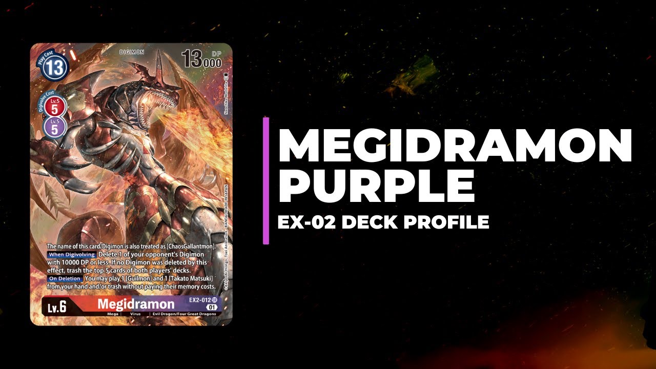 Megidramon Purple Deck Profile - Digimon TCG EX-02 - YouTube
