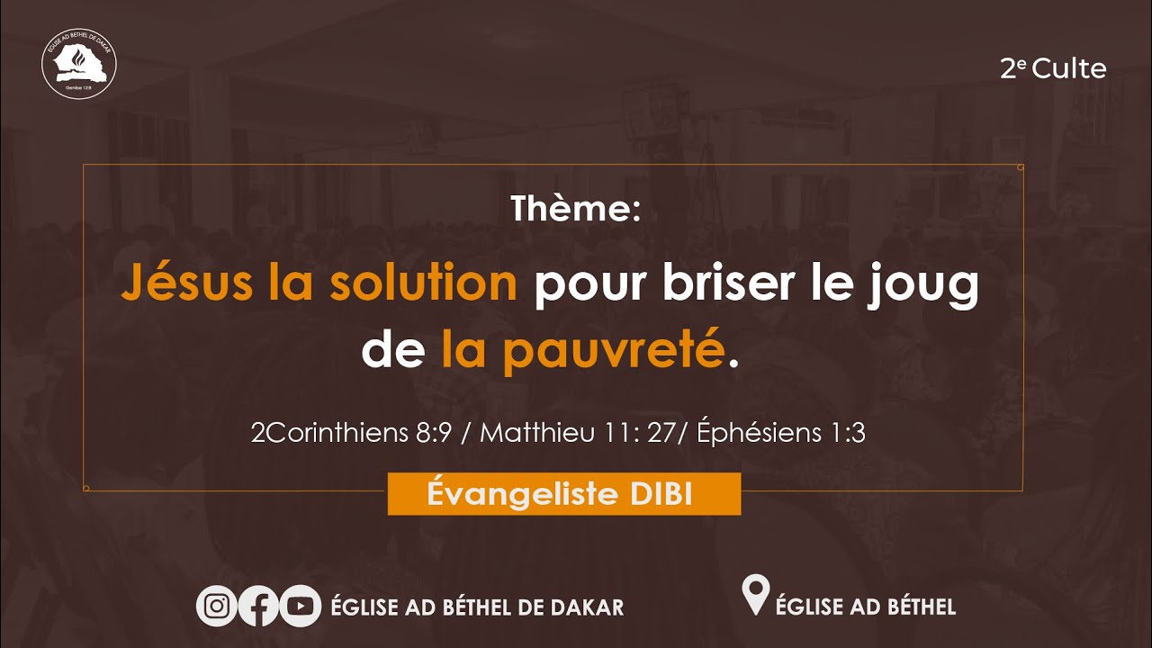 JÉSUS LA SOLUTION POUR BRISER LE JOUG DE LA PAUVRETÉ II EVANGELISTE ...