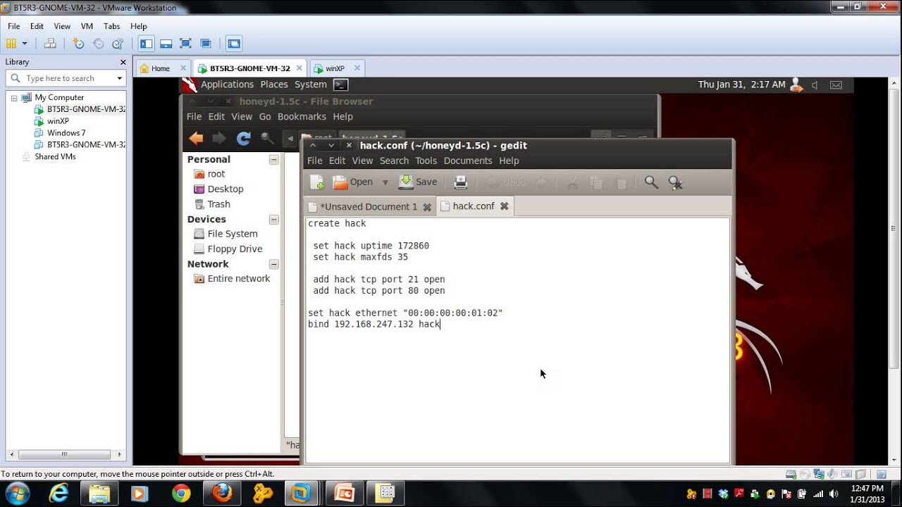 Honeypot Configuration on Backtrack 5 - YouTube