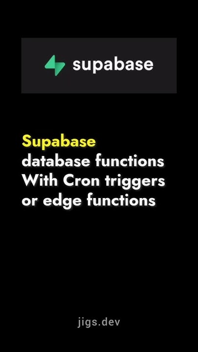Use Supabase Functions with Cron, Triggers & Edge Easily - YouTube