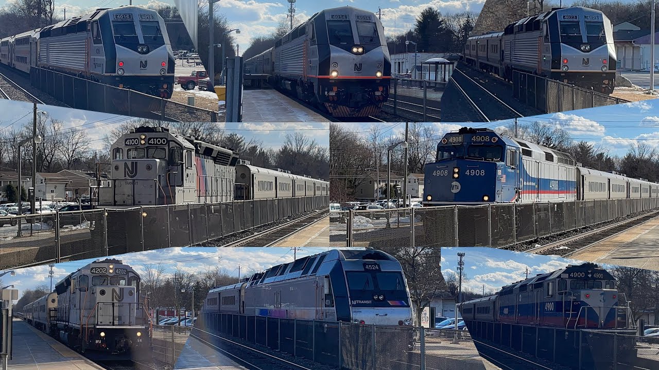 NJ Transit Trains Along The Main/Bergen County Line 1/29/25 - YouTube