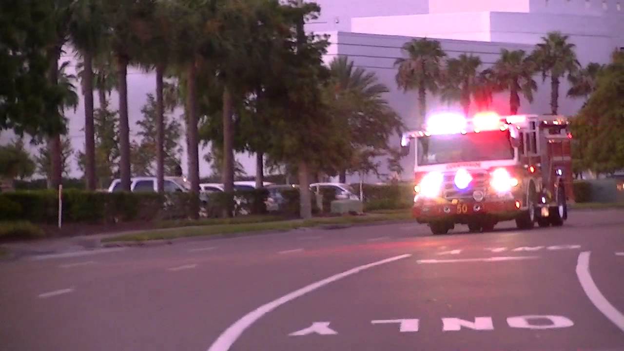 Clearwater Fire Rescue NEW Engine 50 responding LOTS OF Q - YouTube