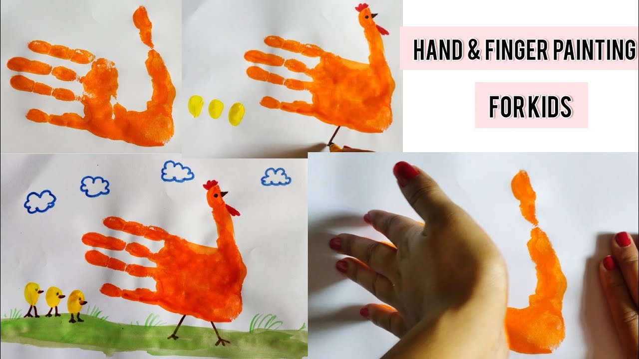 Palm painting for kids| Thumb painting for kids|finger painting. - YouTube