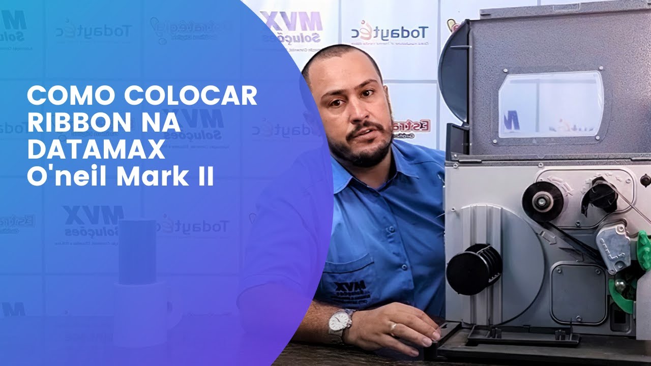 Como colocar ribbon Datamax O'neil Mark II - YouTube