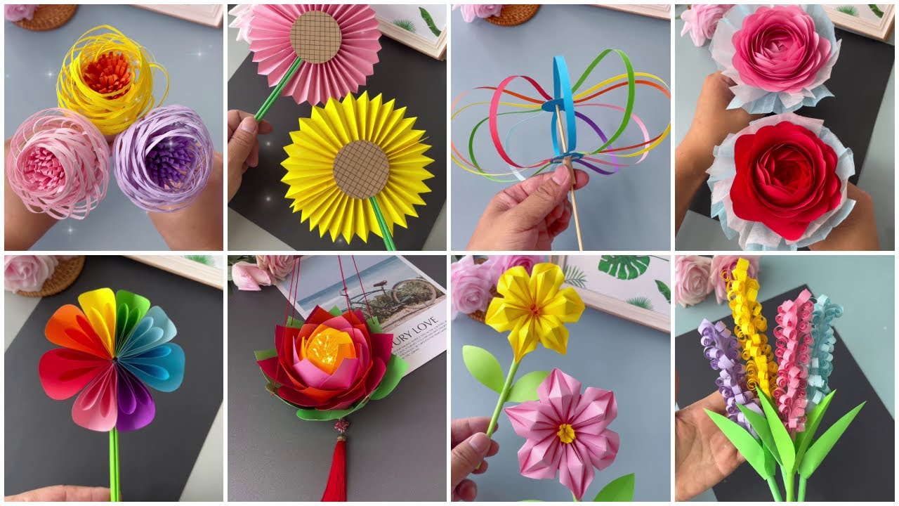 Fun Origami Paper Crafts Spinning Toy, Beautiful Flowers, and Creative ...