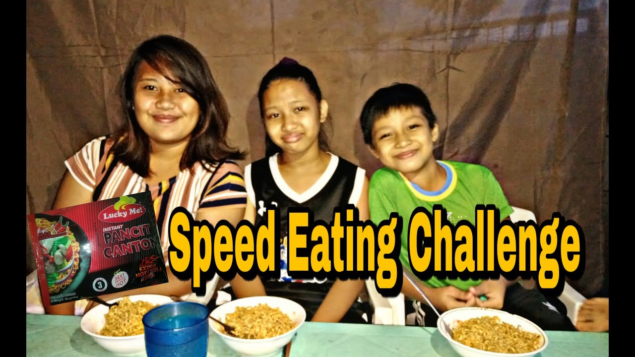 Speed Eating Challenge of Pancit Canton with my siblings | Tin-tin TV ...