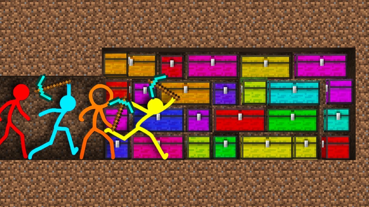 Stickman vs Minecraft Cartoon ~ RAINBOW Stick Man BASE Minecraft ...