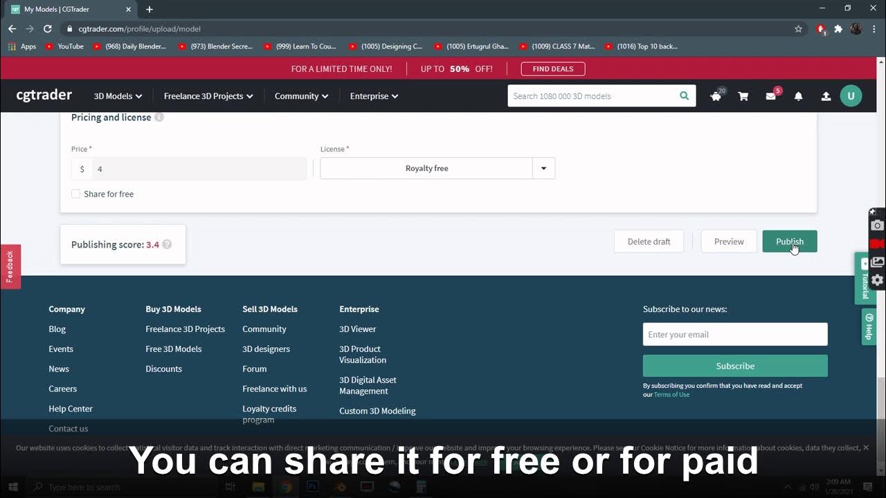 How to upload 3d models on CGtrader - YouTube