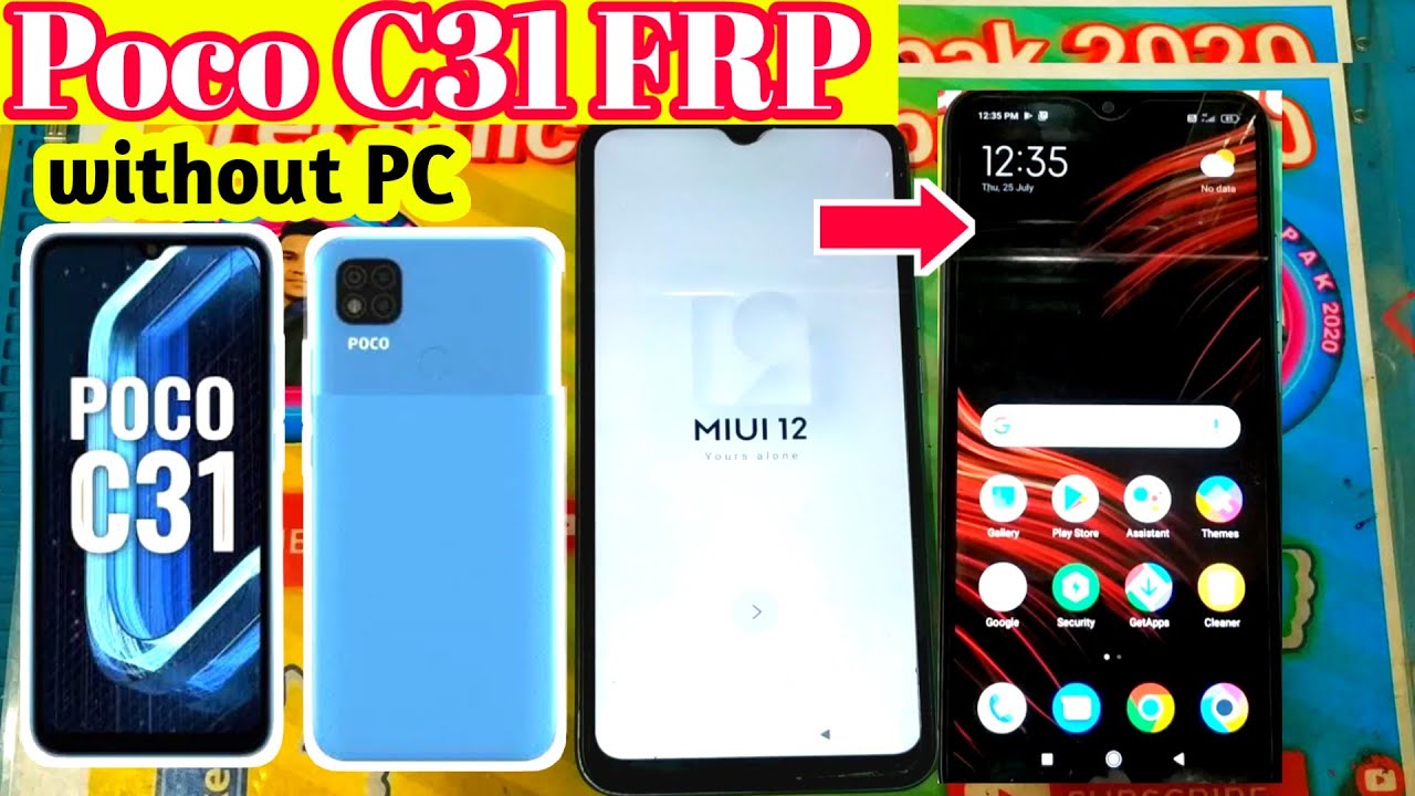 Poco C31 FRP BYPASS Android 14 without PC 2024 Poco C31 Google Account Bypass Miui 14 without PC ...