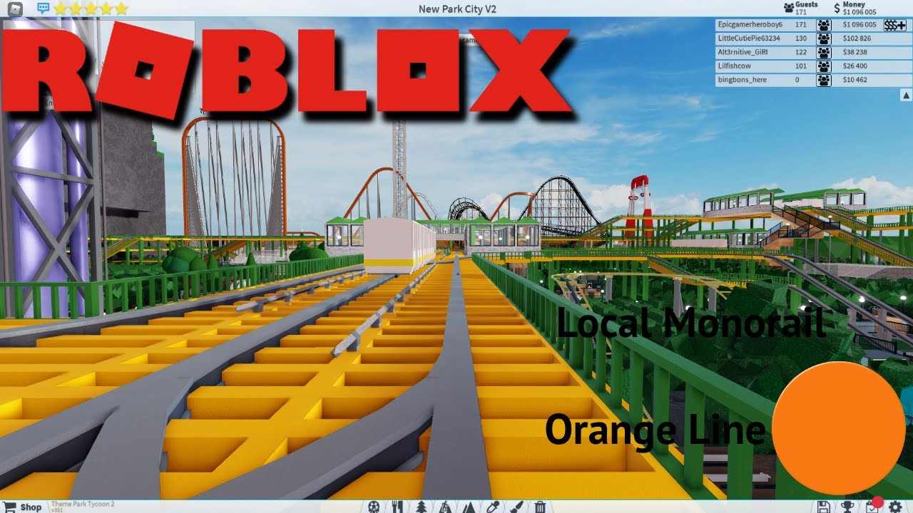 Roblox theme park tycoon 2 Orange Line Local Monorail - YouTube