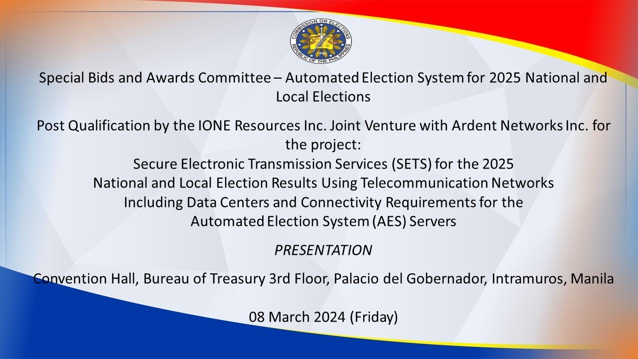 Special Bids and Awards Committee – Automated Election System for 2025 ...