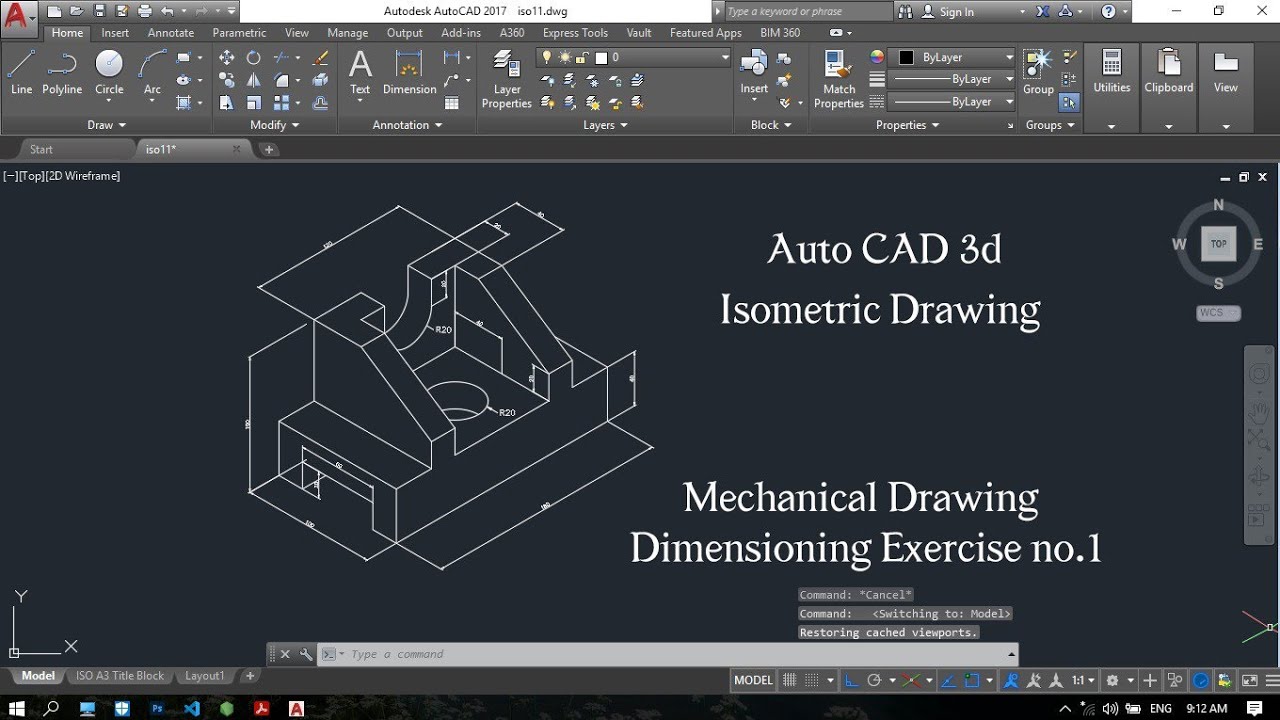 How to make dimensions to Auto CAD 3d isometric drawing - YouTube