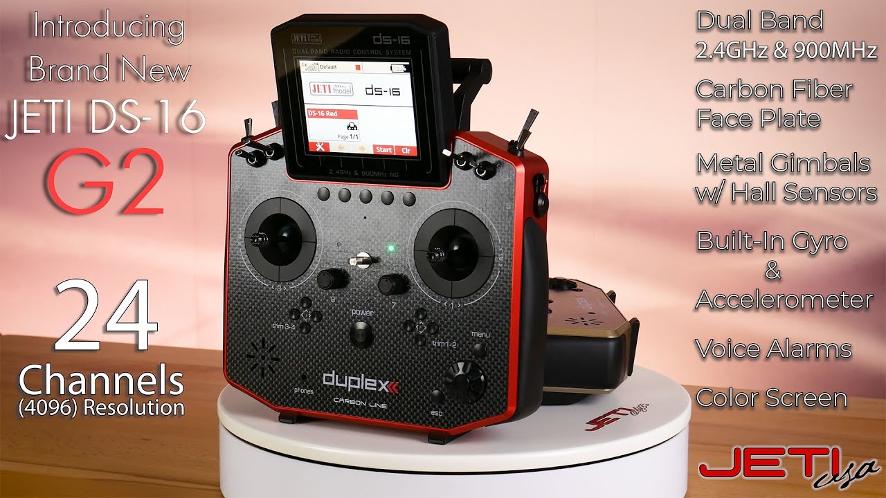 Jeti Duplex DS-16 G2 Carbon 2.4GHz/900MHz Radio System w/Telemetry ...