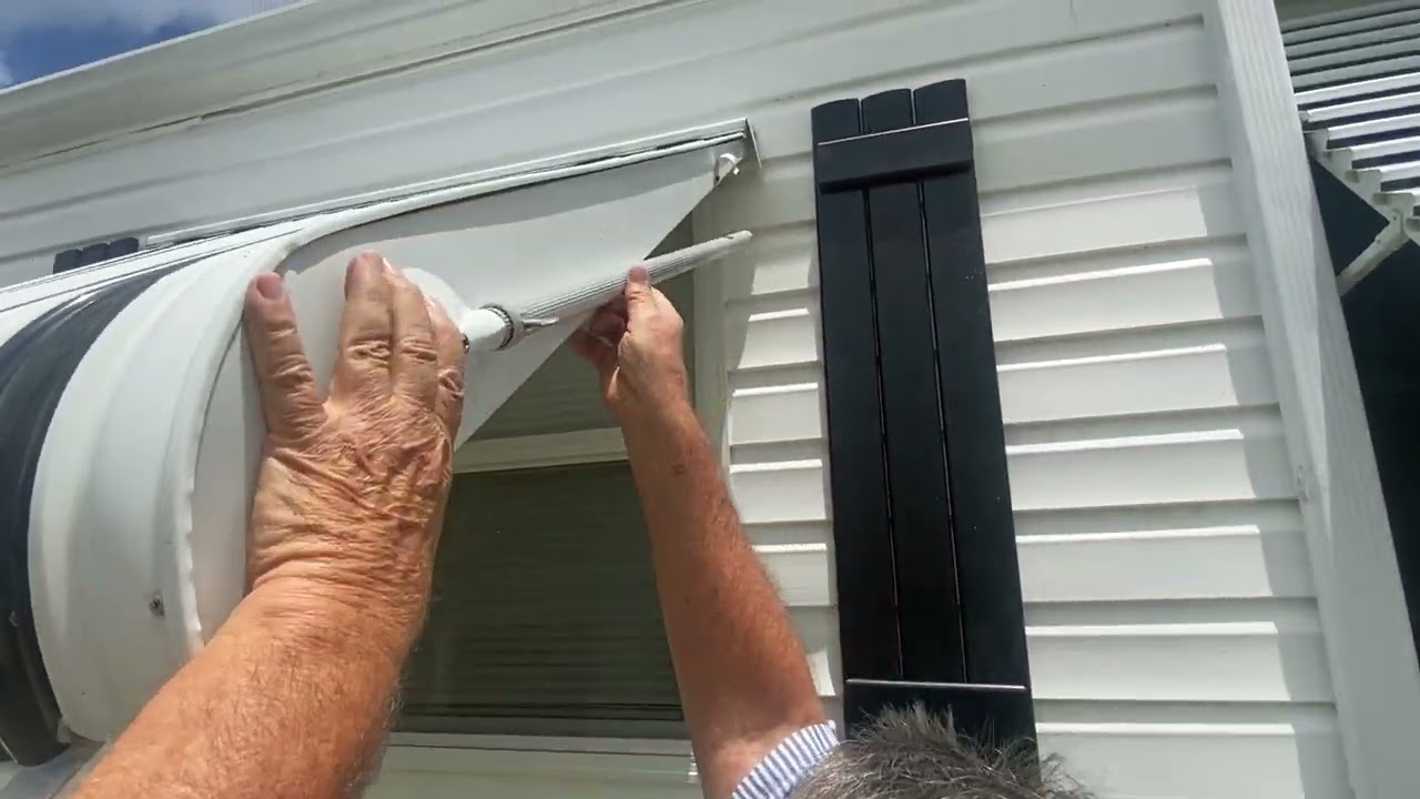How to make clamshell awning hurricane ready. - YouTube