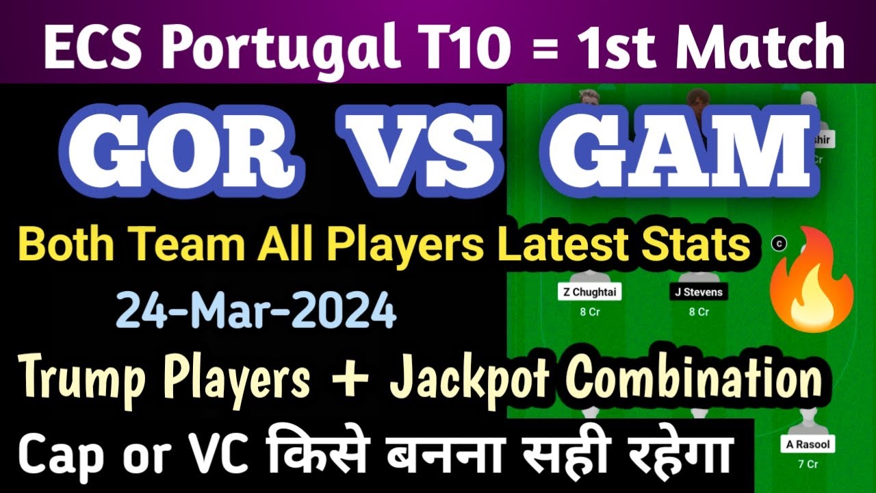 GOR vs GAM Dream11 Team, Gor vs Gam Dream11 Prediction | Gor vs Gam Dream11| Ecs Portugal t10 ...