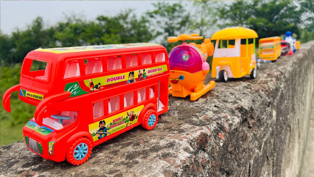 Satisfying Hand Driving Toy Vehicles On Outer Wall | Driving School Bus ...