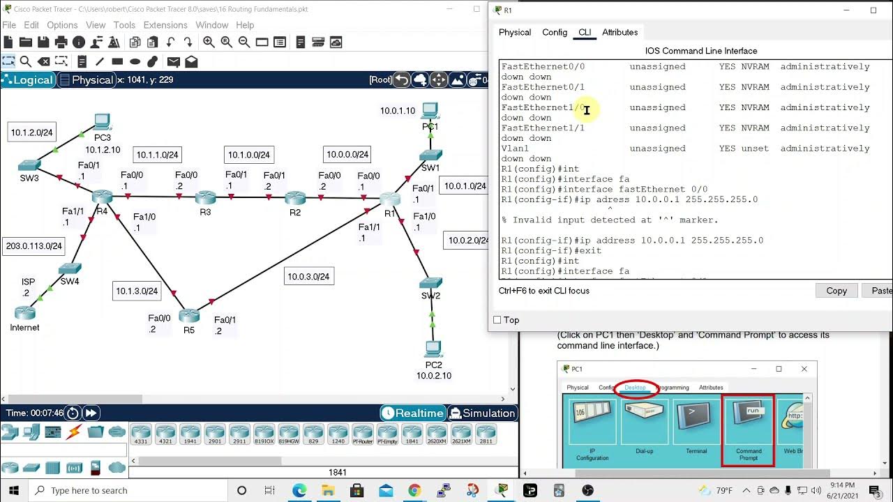 CCNA Lab: Flackbox Lab 7 – Routing Fundamentals - YouTube